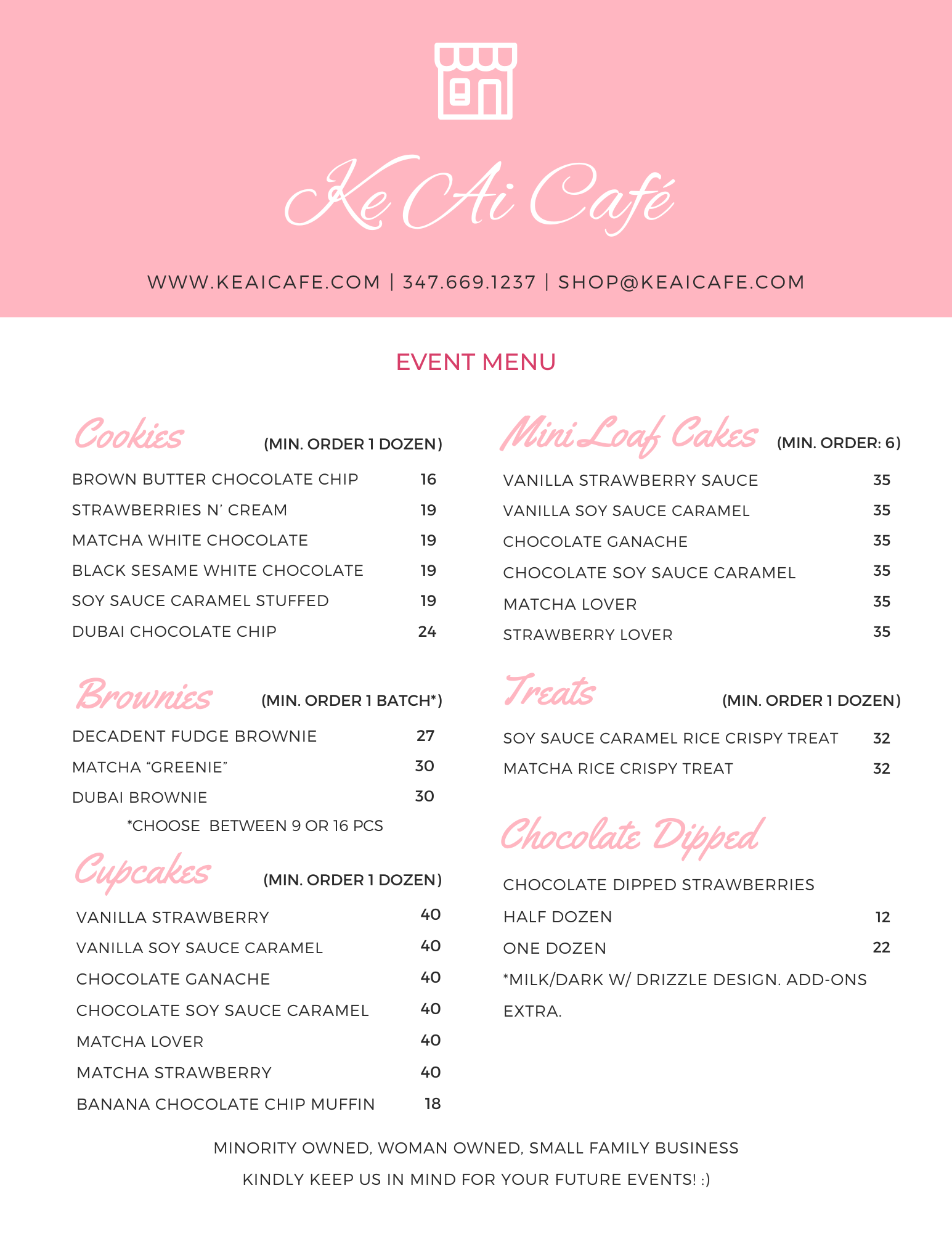 Menu – Ke Ai Café